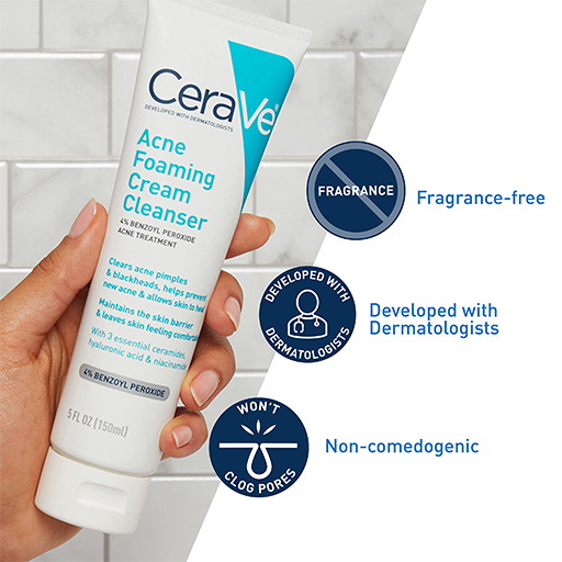 A Complete AM & PM Skincare Routine of CeraVe Acne-Prone Skin Products ...